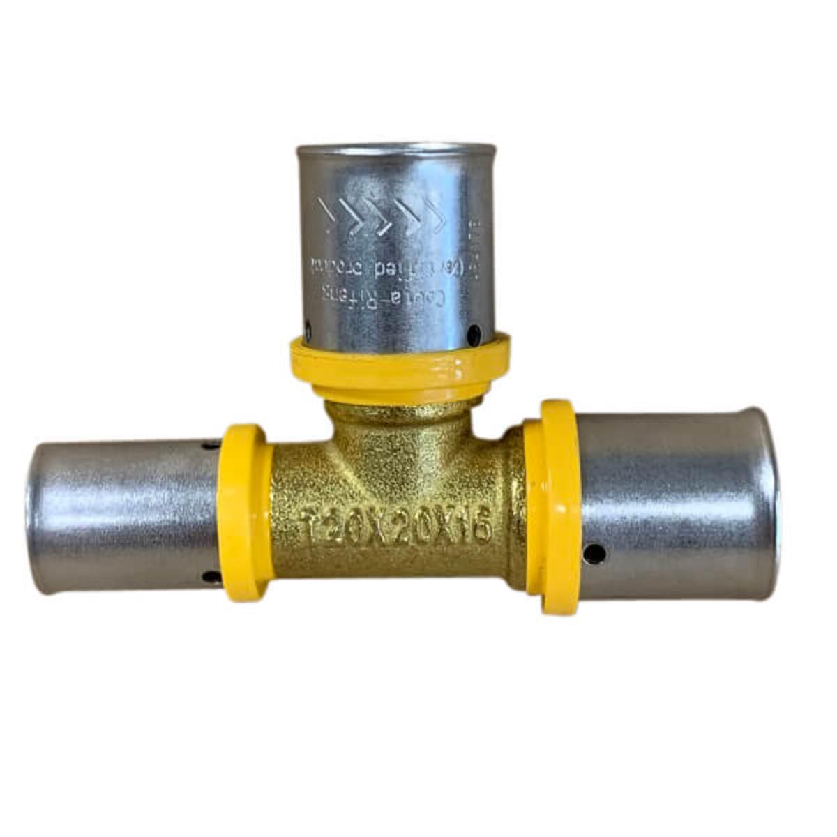 Gas Pex Unequal Tee 20mm x 20mm x 16mm