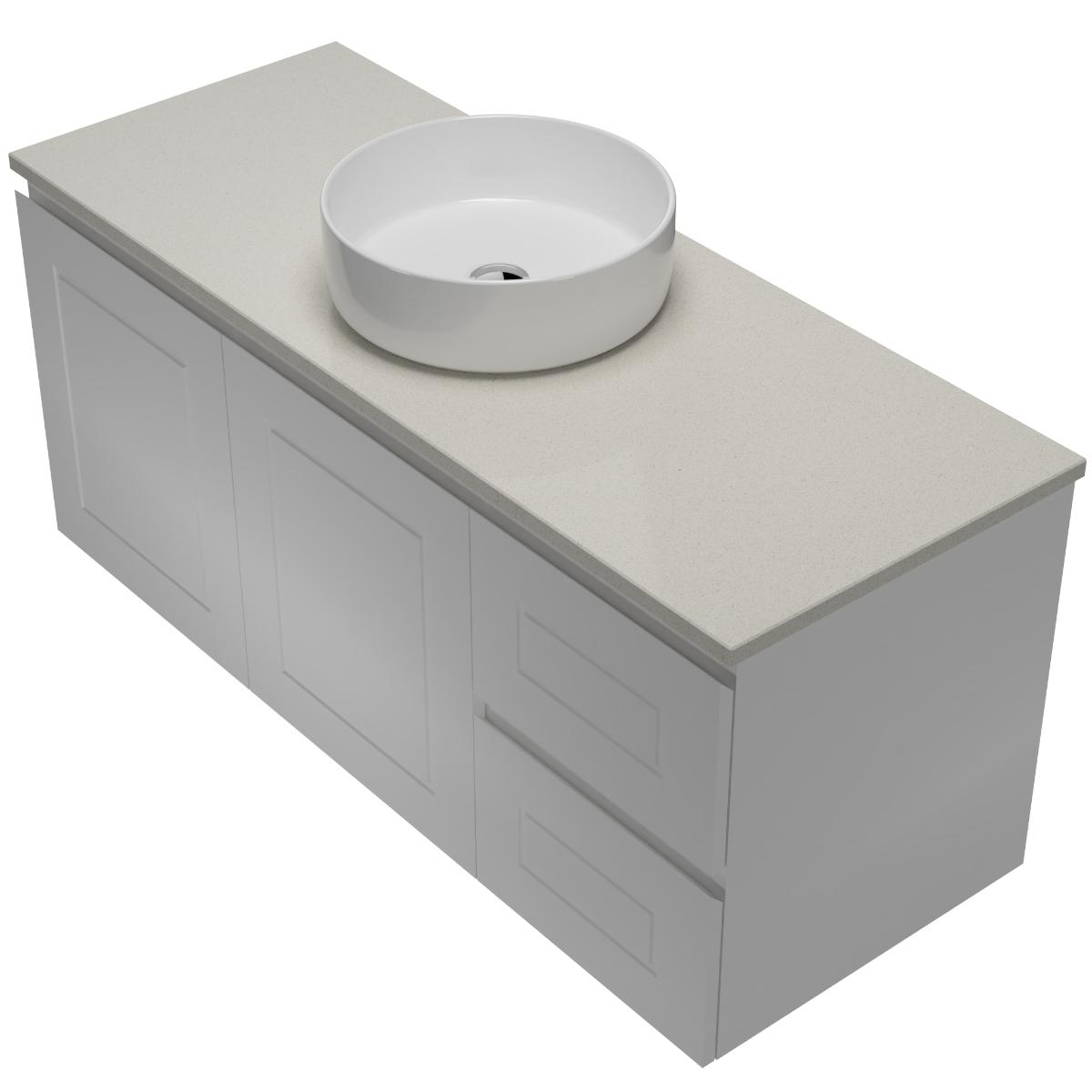 Timberline Nevada Classic 1200mm Wall Hung Vanity with Silk Surface Top ...