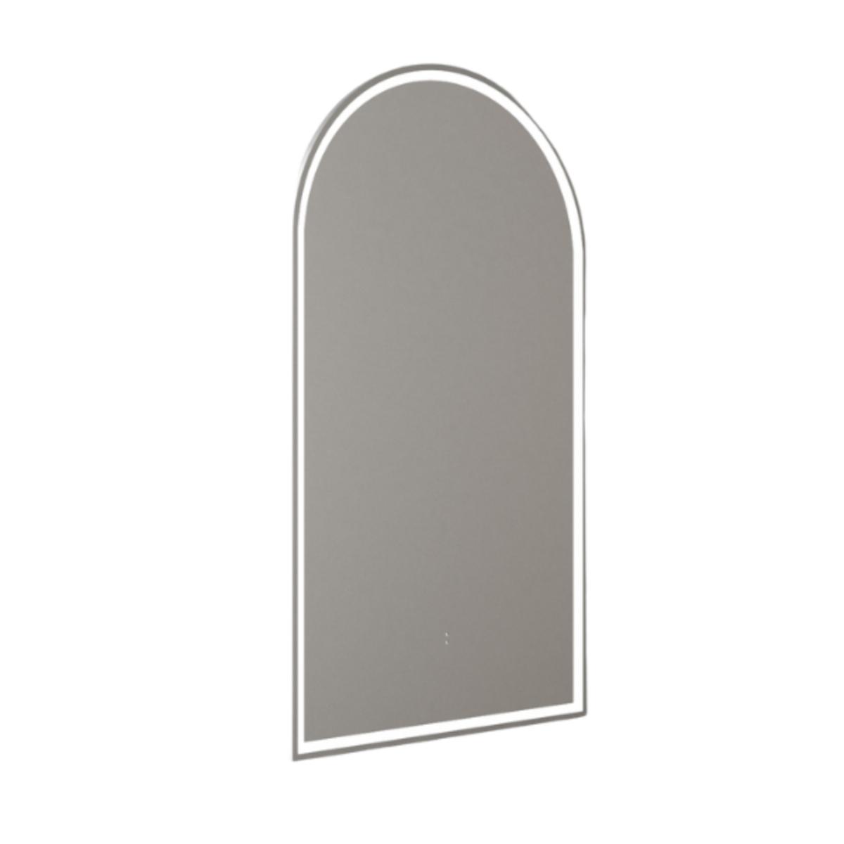 Canterbury Arch Backlit LED Mirror w/ Demister - Brushed Nickel Frame ...