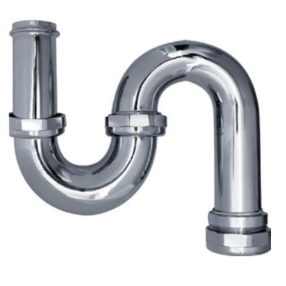 50mm S Trap Copper Chrome Easy Fix Suit PVC Pipe