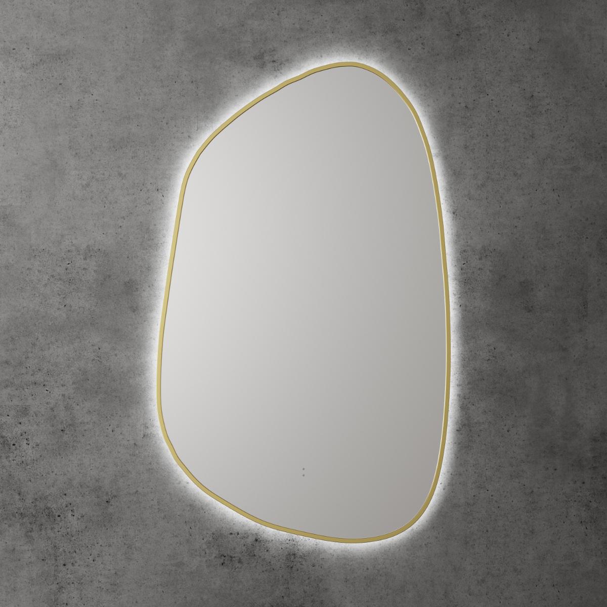 Tarcoola Asymmetric LED Mirror - Brushed Gold Frame 550w x 900mm
