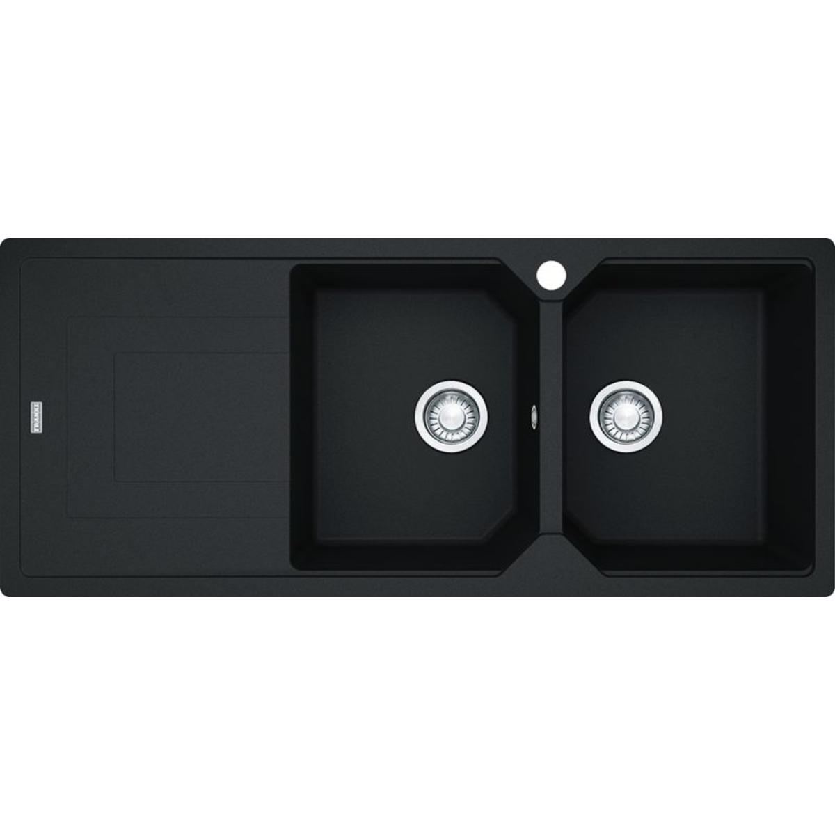 Franke Urban Double Bowl Onyx Fragranite Sink with Left Hand Drainer