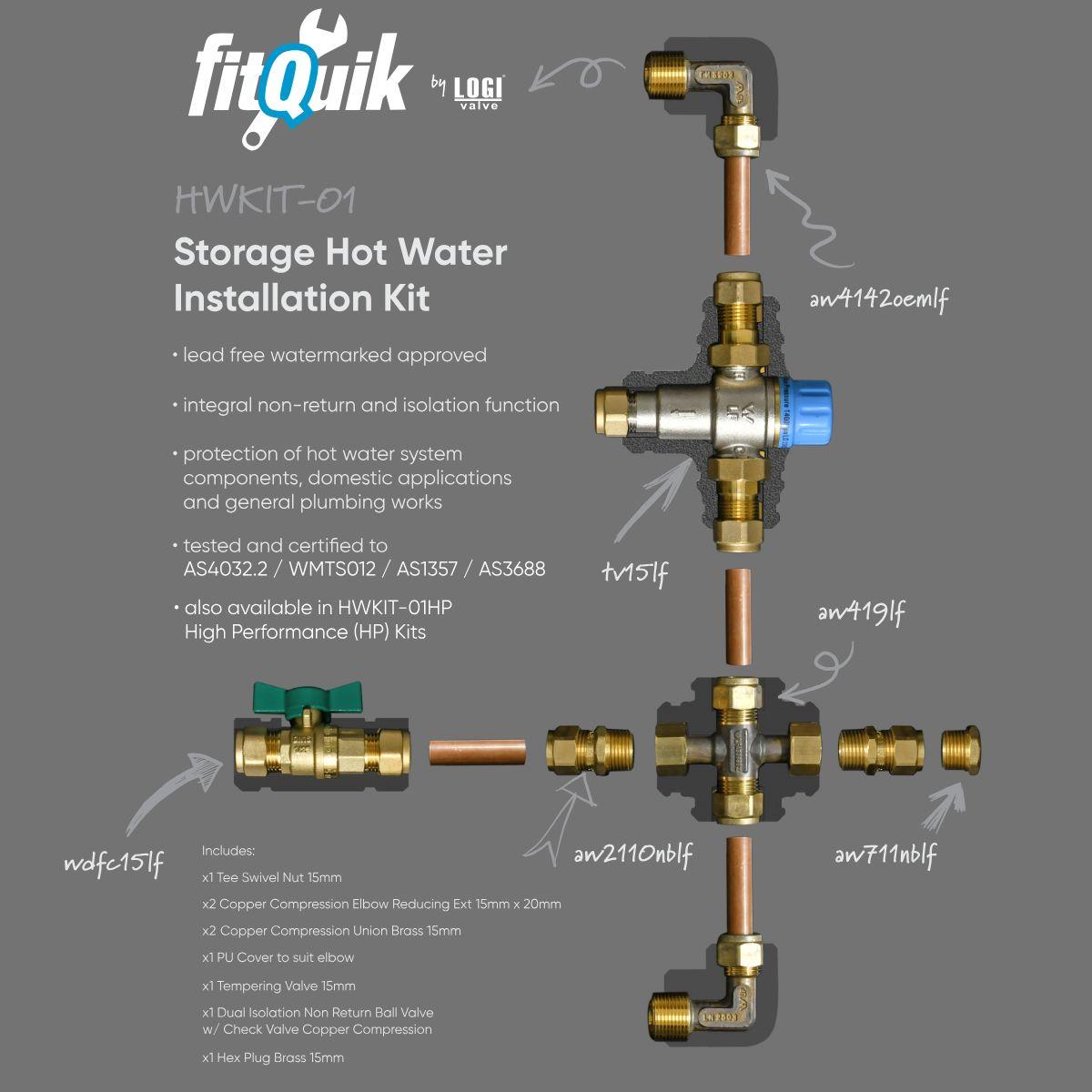 Austworld HWKIT-01 Storage Hot Water Installation Kit