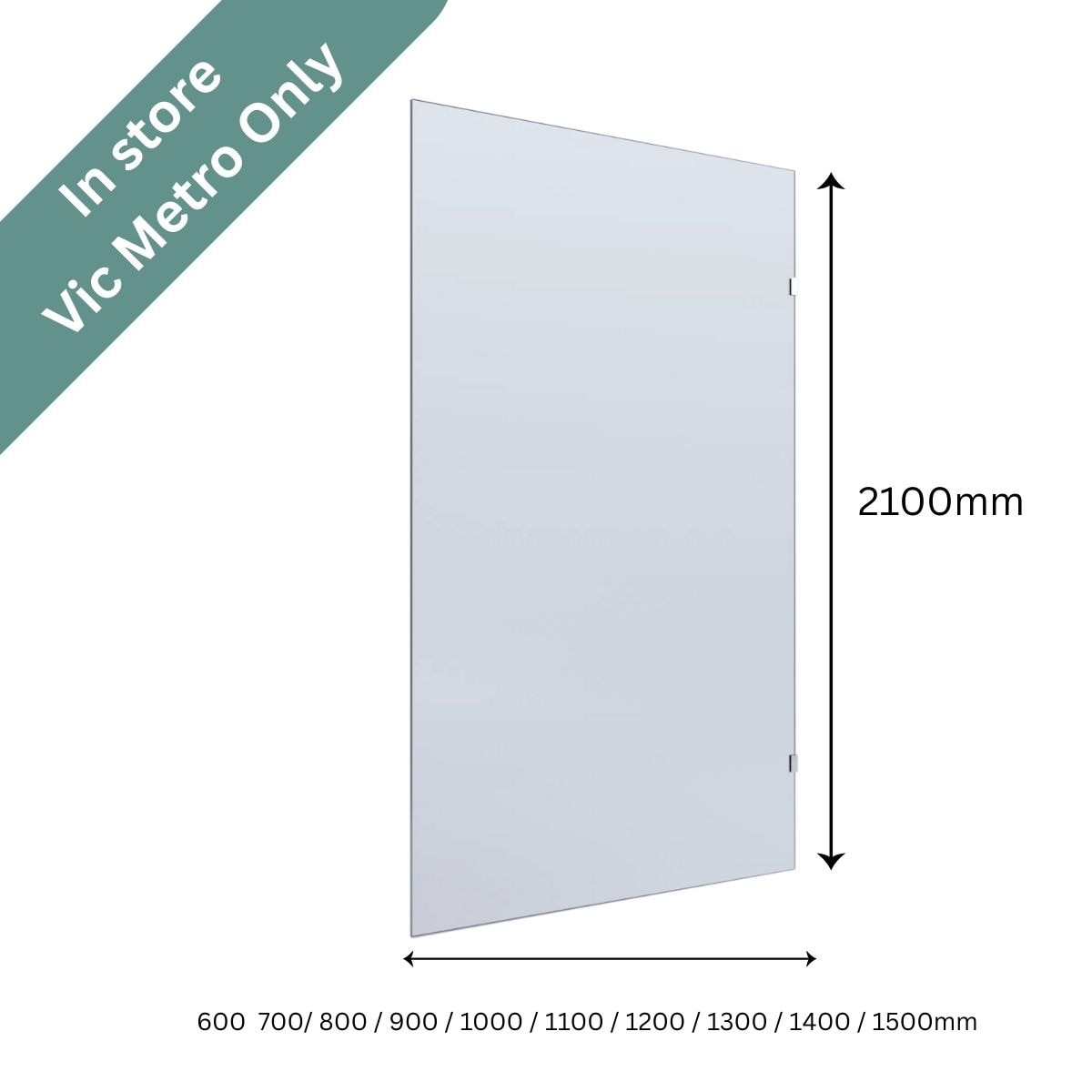 Bella Vista Fully Frameless Fixed Panel 1200 wide x 2100mm High Chrome